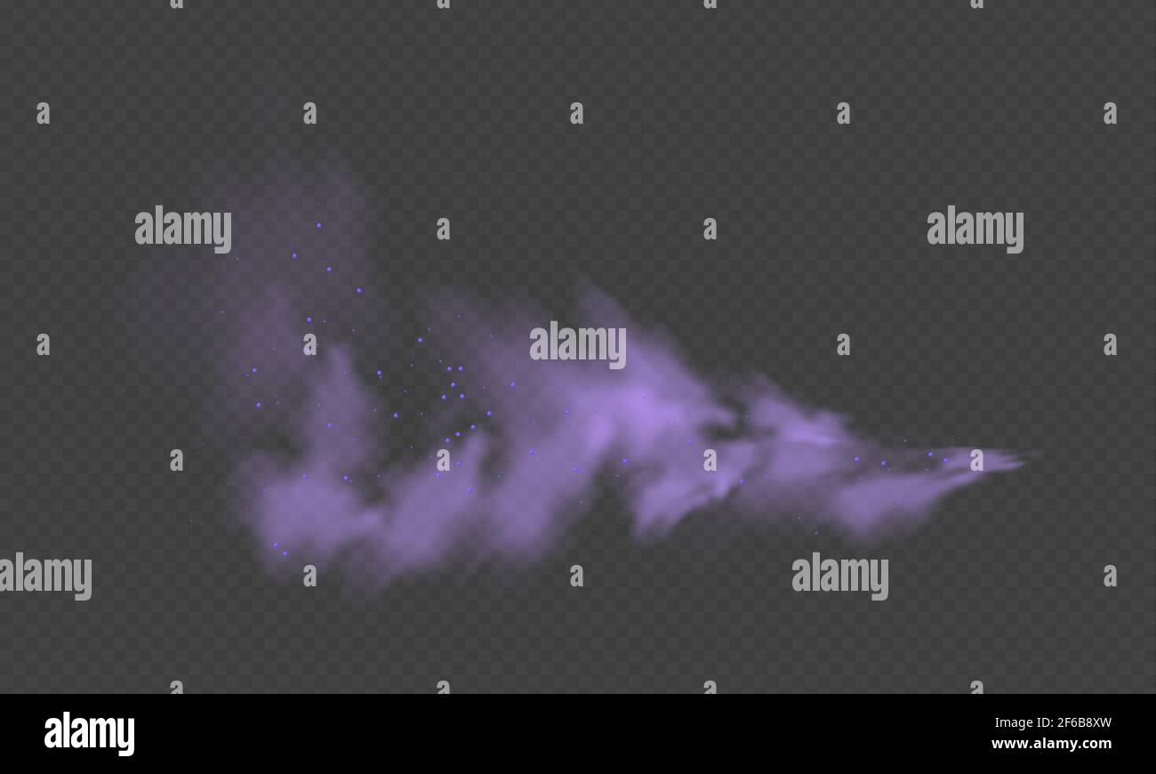 Purple fog or smoke.Purple dust with particles. Violet smoke or dust ...