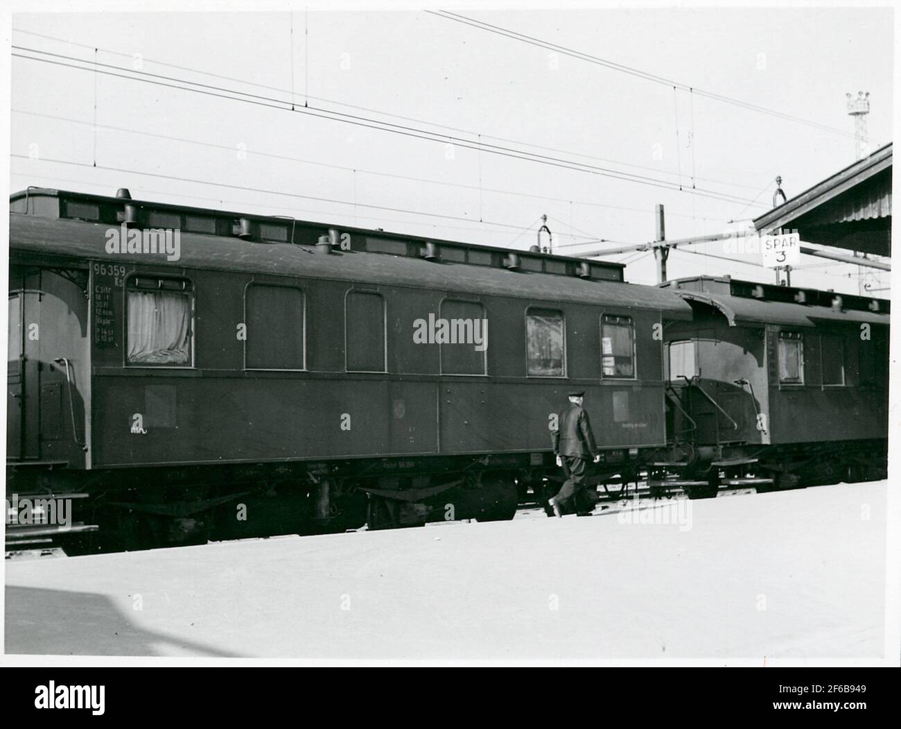 German military train on the way to Norway during World War II. Here at ...