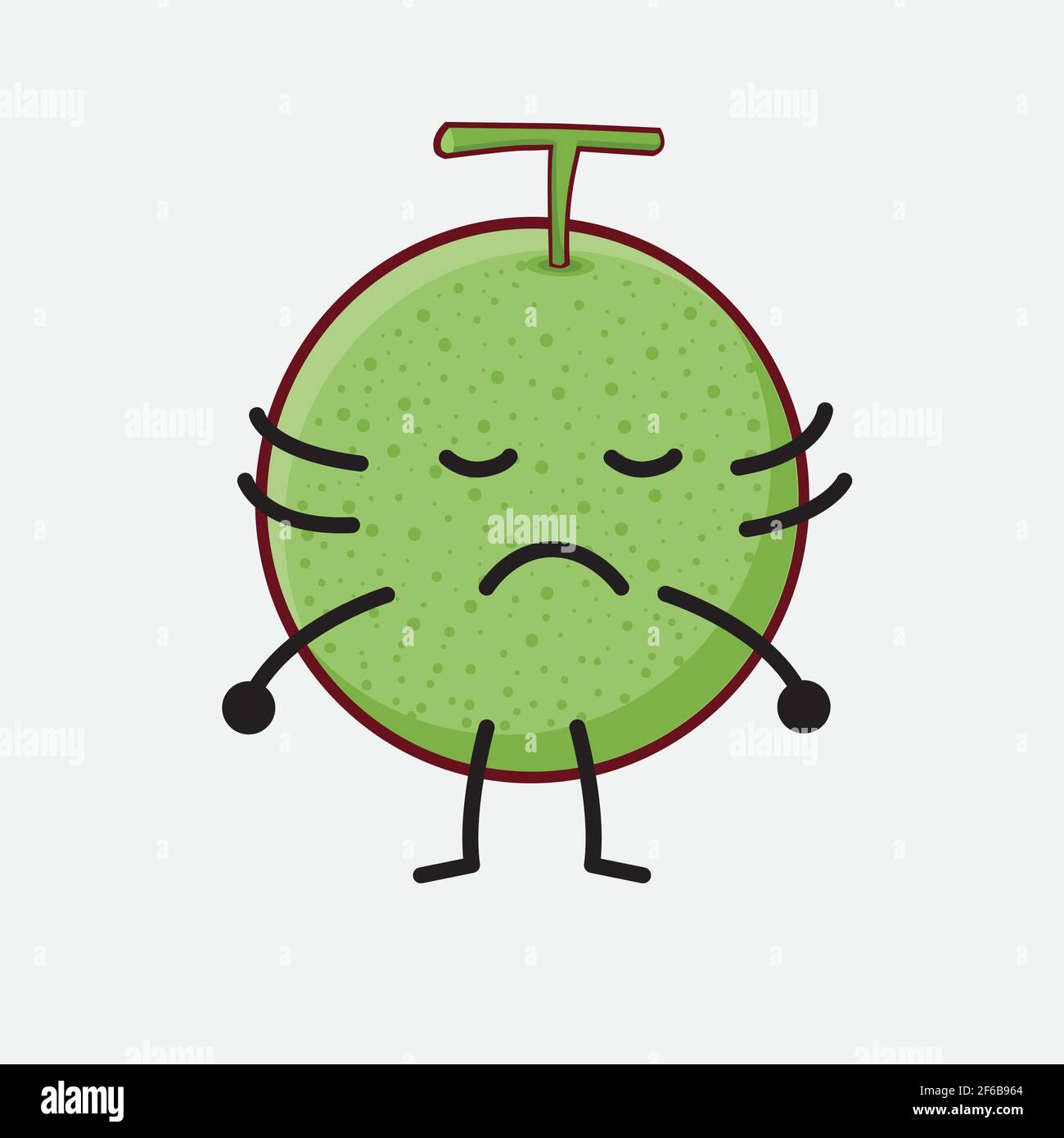 Vector Illustration of Melon Fruit Character with cute face, simple ...