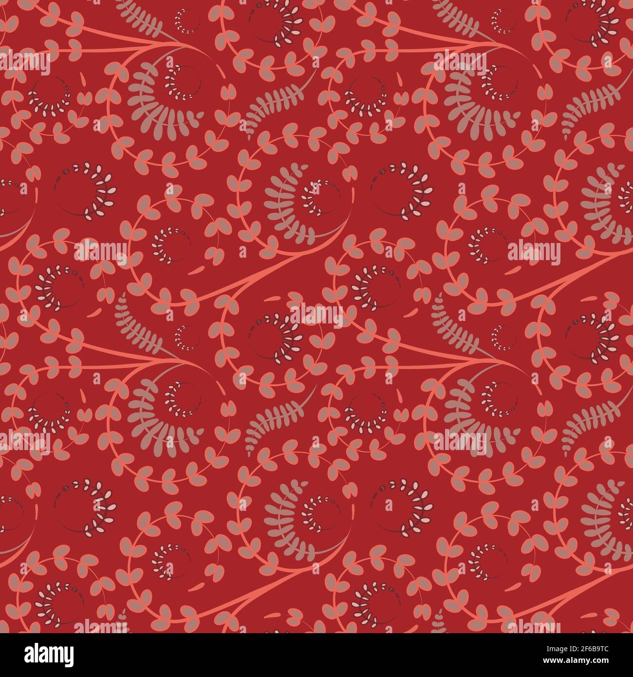 Seamless texture, pattern on a square background - flowers and leaves ...