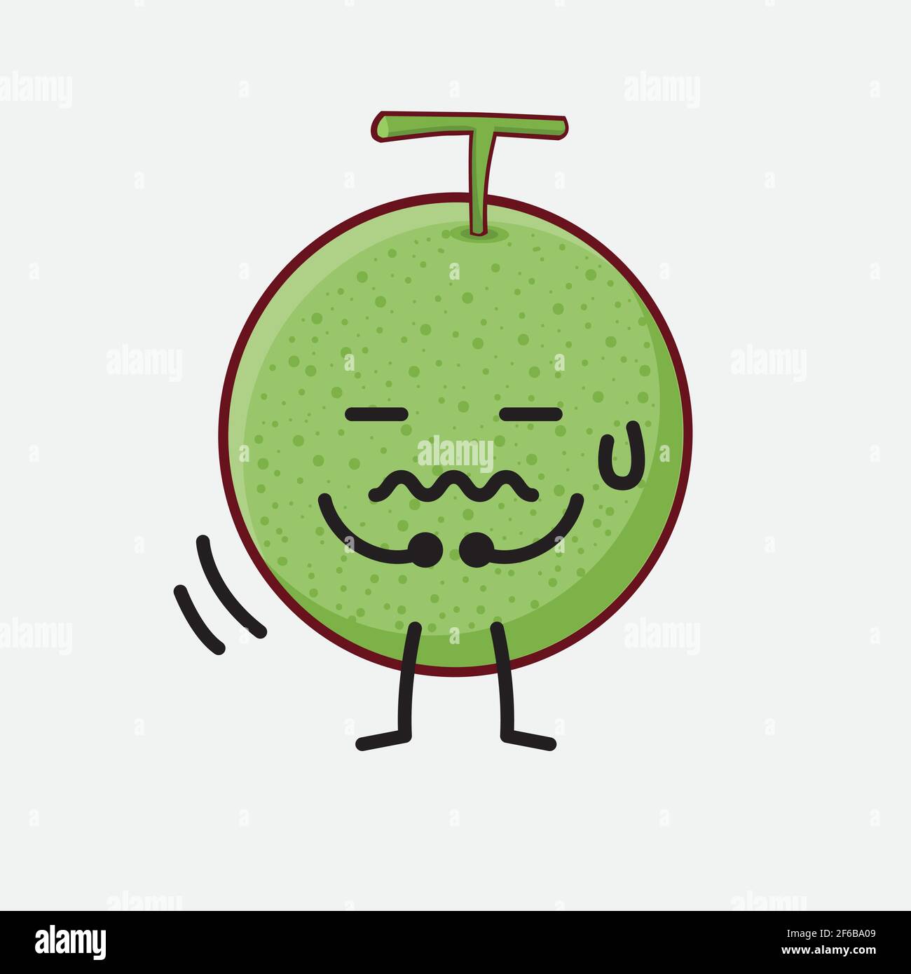 Vector Illustration of Melon Fruit Character with cute face, simple ...