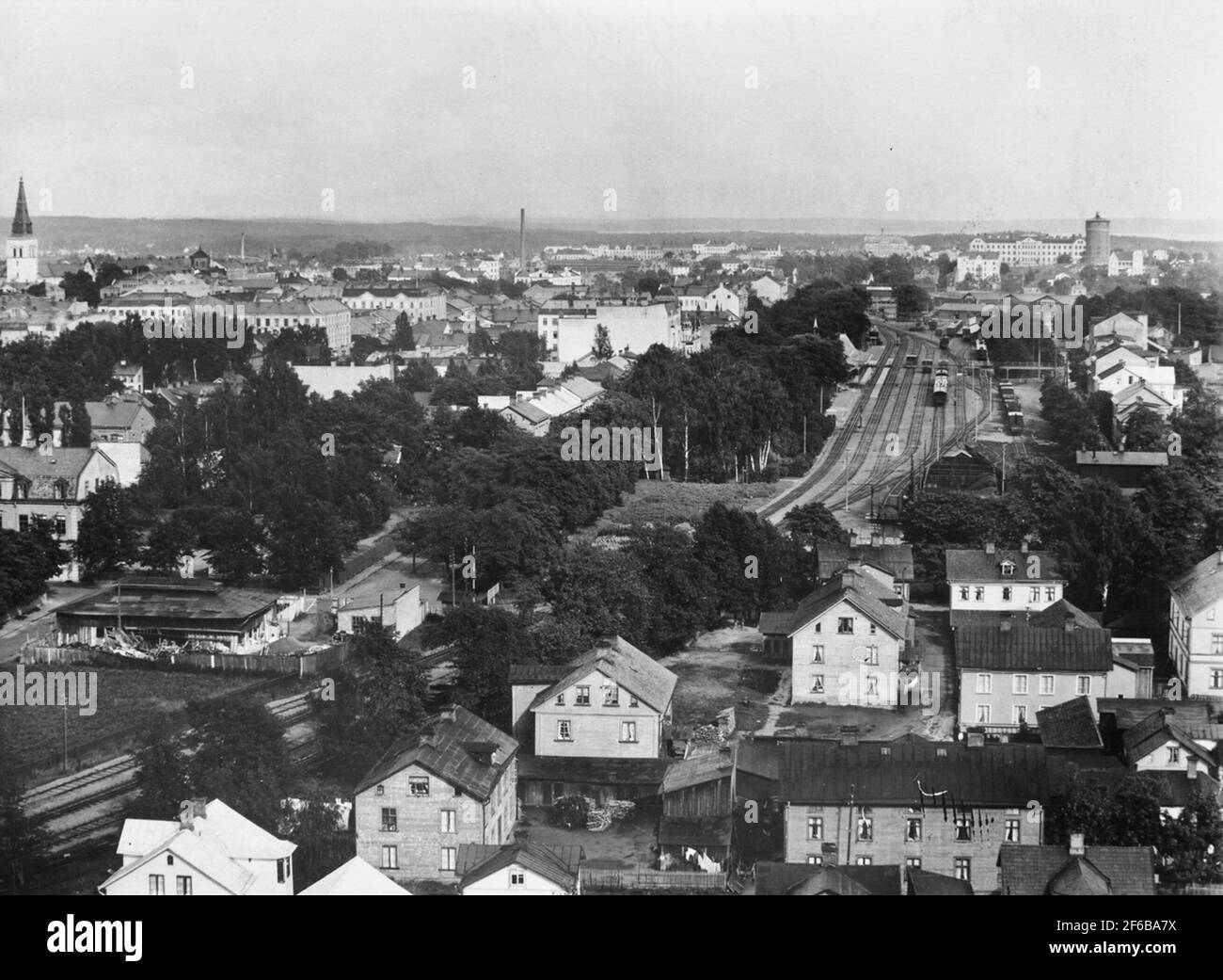 The city and the railway area Stock Photo - Alamy