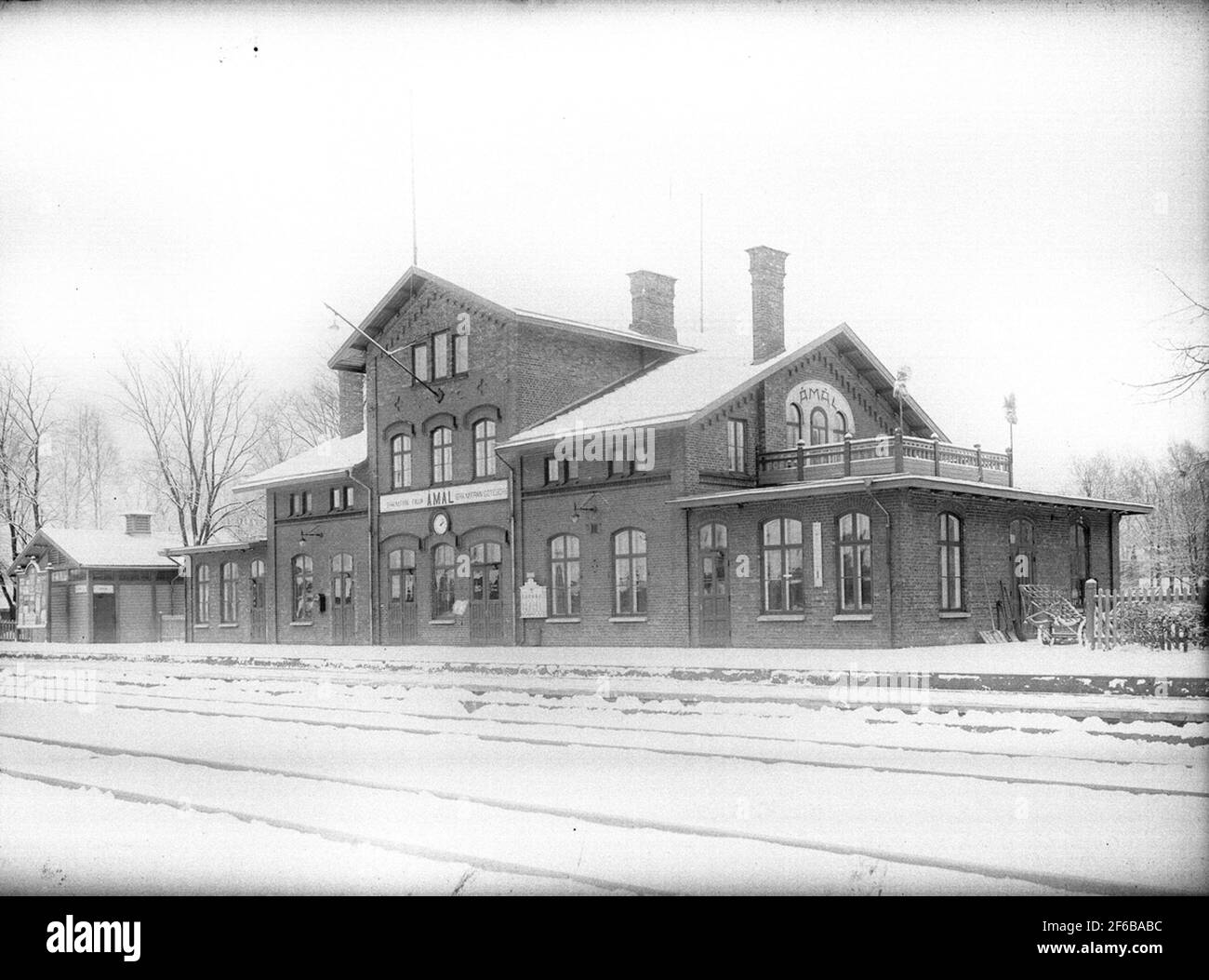 The station in use 1/12 1879.ursigarally two-storey brick building ...