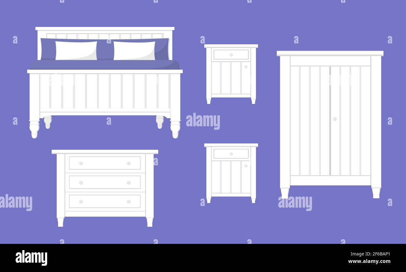 Empty room bed in Stock Vector Images - Alamy