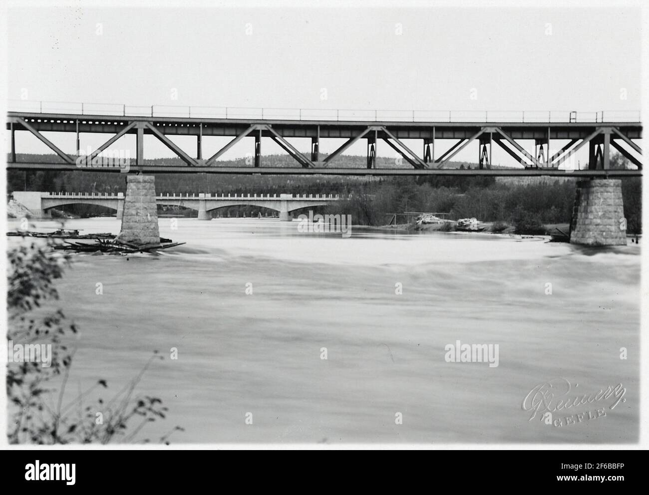 Bridge over the Ljungan at Njurunda Stock Photo - Alamy