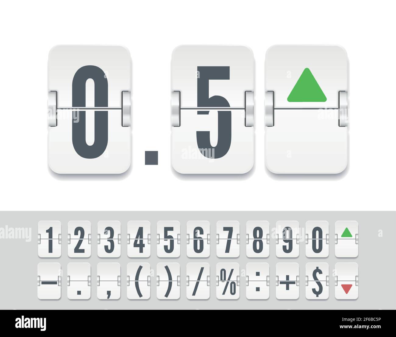 Stock exchange vector mechanic board. Flip number and symbol scoreboard ...