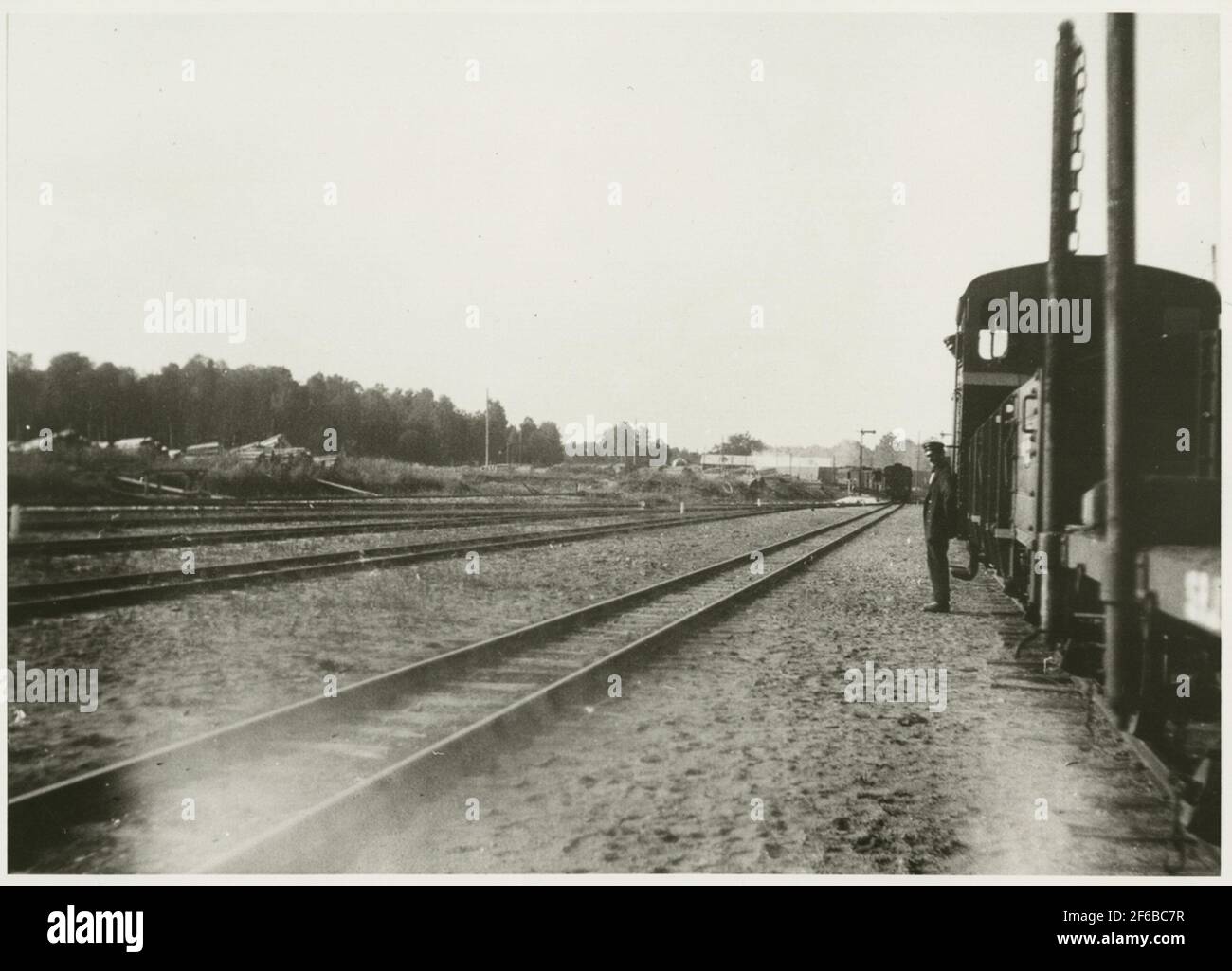Train meeting at Gimo Station. Train from Faringe at entrance Stock ...