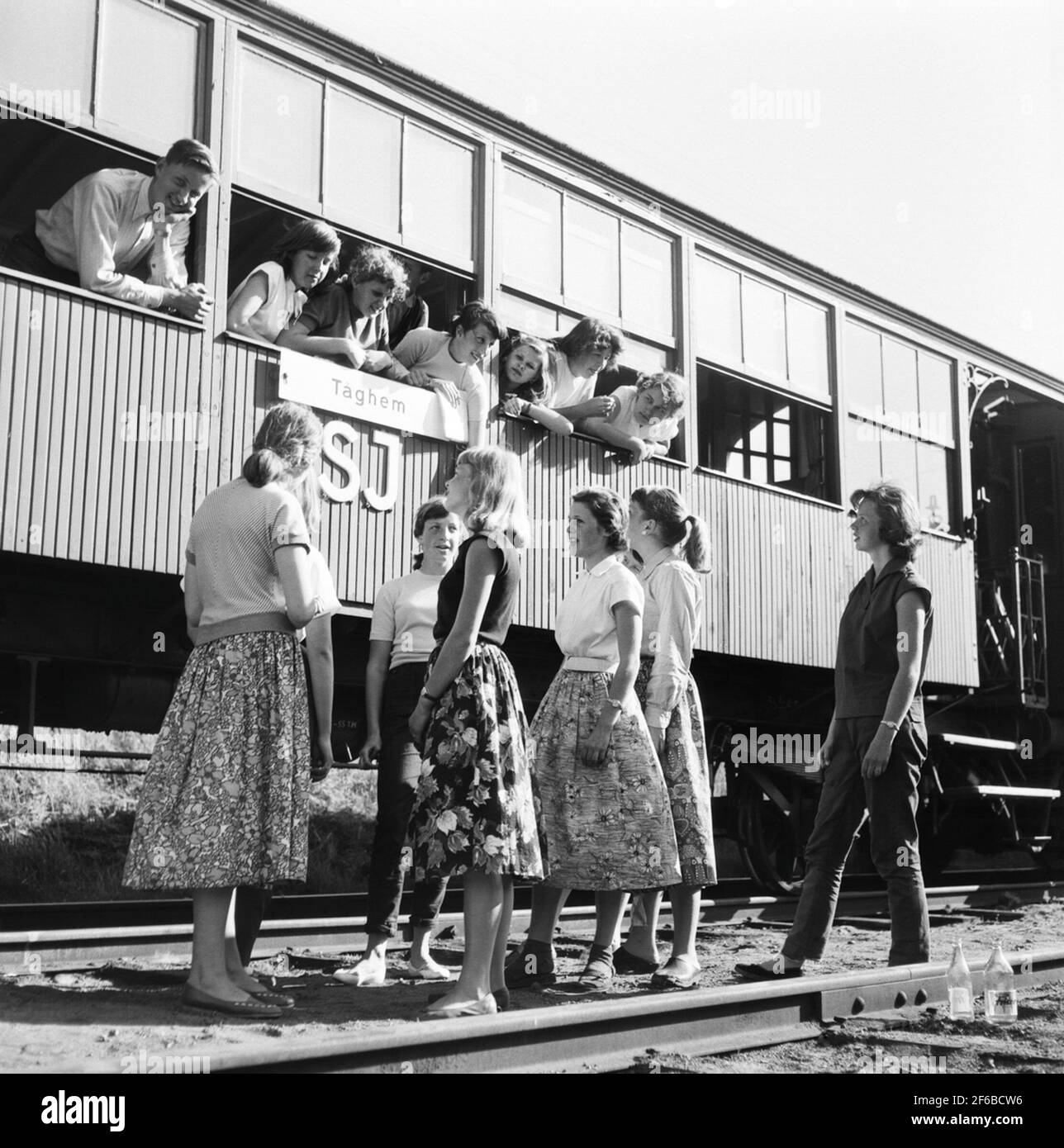 State Railways, SJ TrainHem.Exteriör of the train, Lund, Ystad and ...