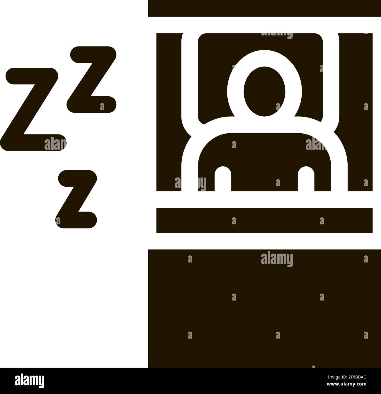 human sleeping time in bed icon Vector Glyph Illustration Stock Vector ...
