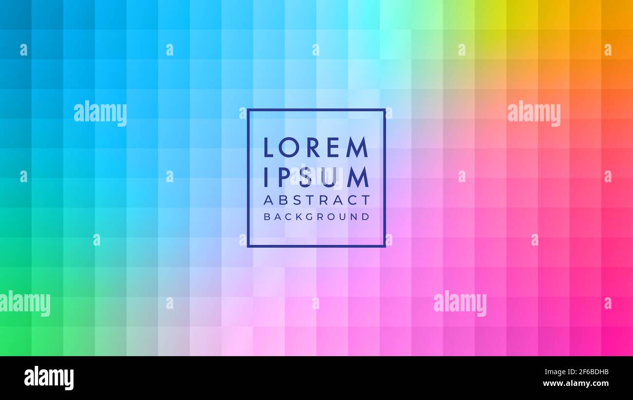 Vector illustration of vivid rainbow gradient tile square pattern ...