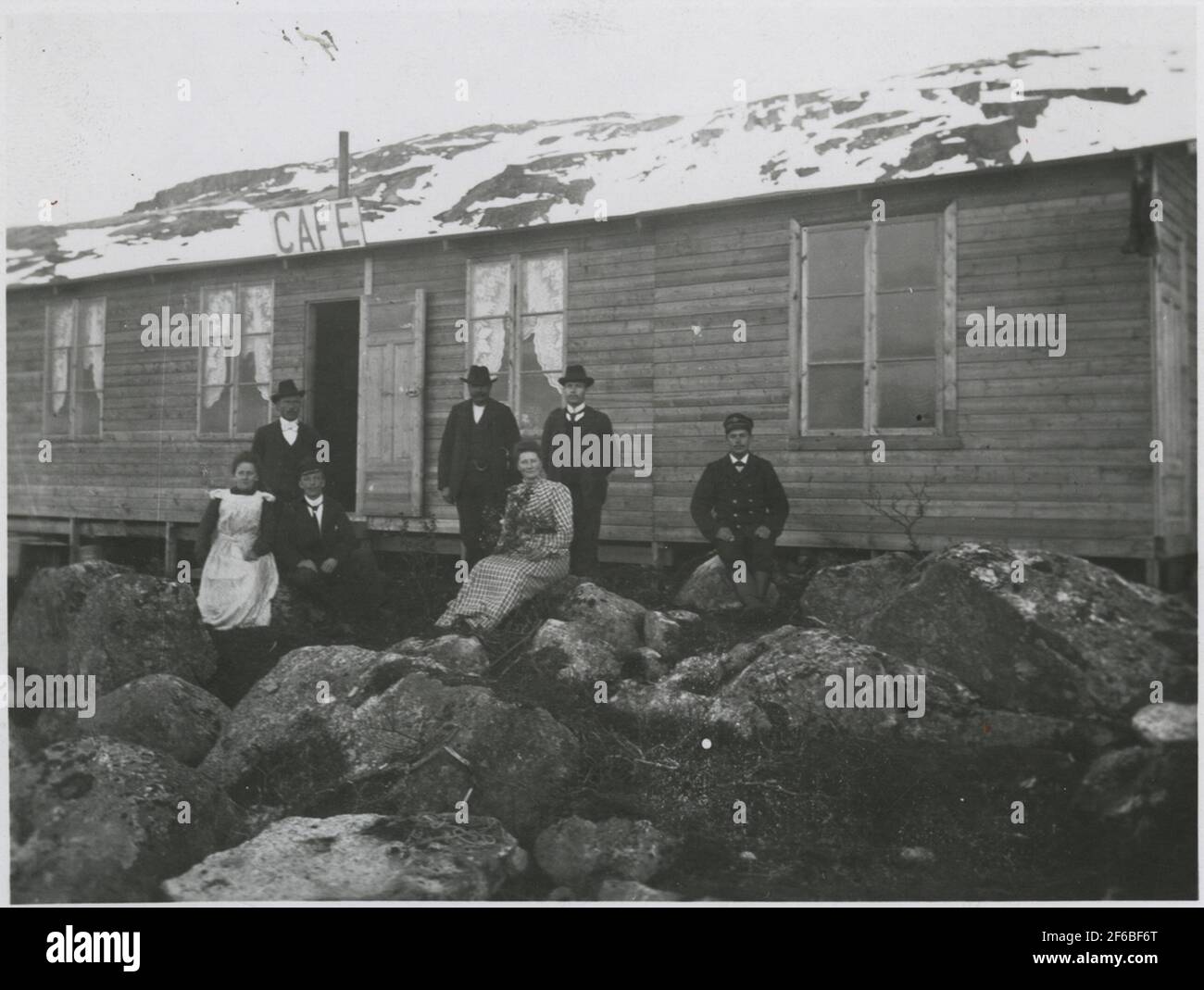 A cafe from the building time at the Malmbanan Stock Photo - Alamy