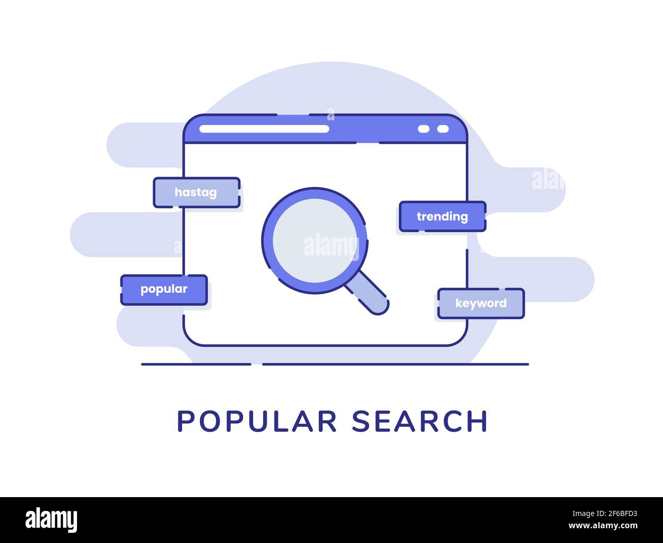 popular search concept finding website white isolated background with ...
