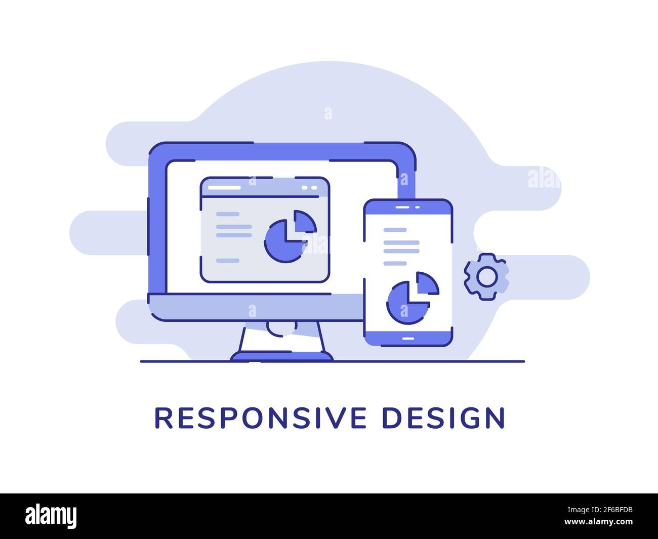 responsive design concept development process white isolated background ...