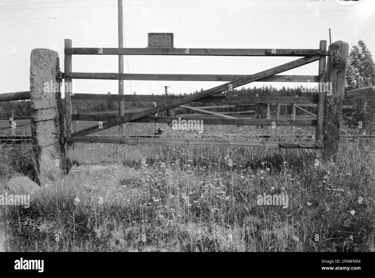 Road transition with gate Stock Photo - Alamy