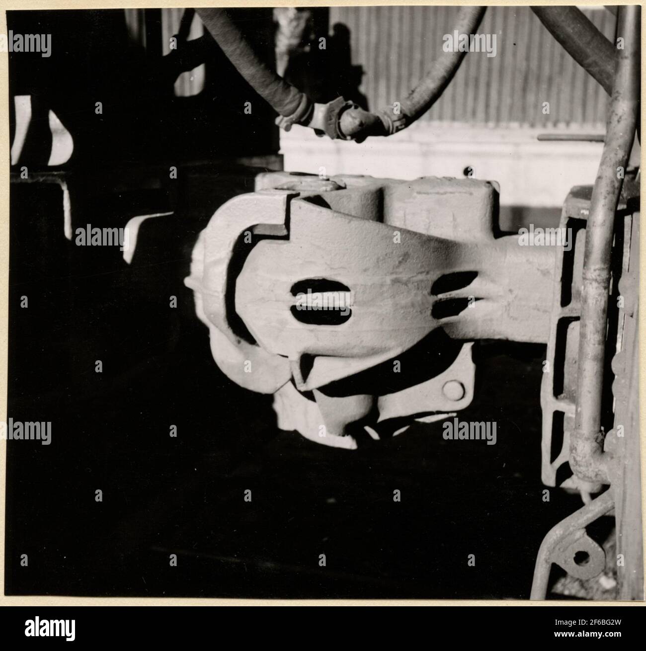 Coupling buffer on freight wagon Stock Photo - Alamy