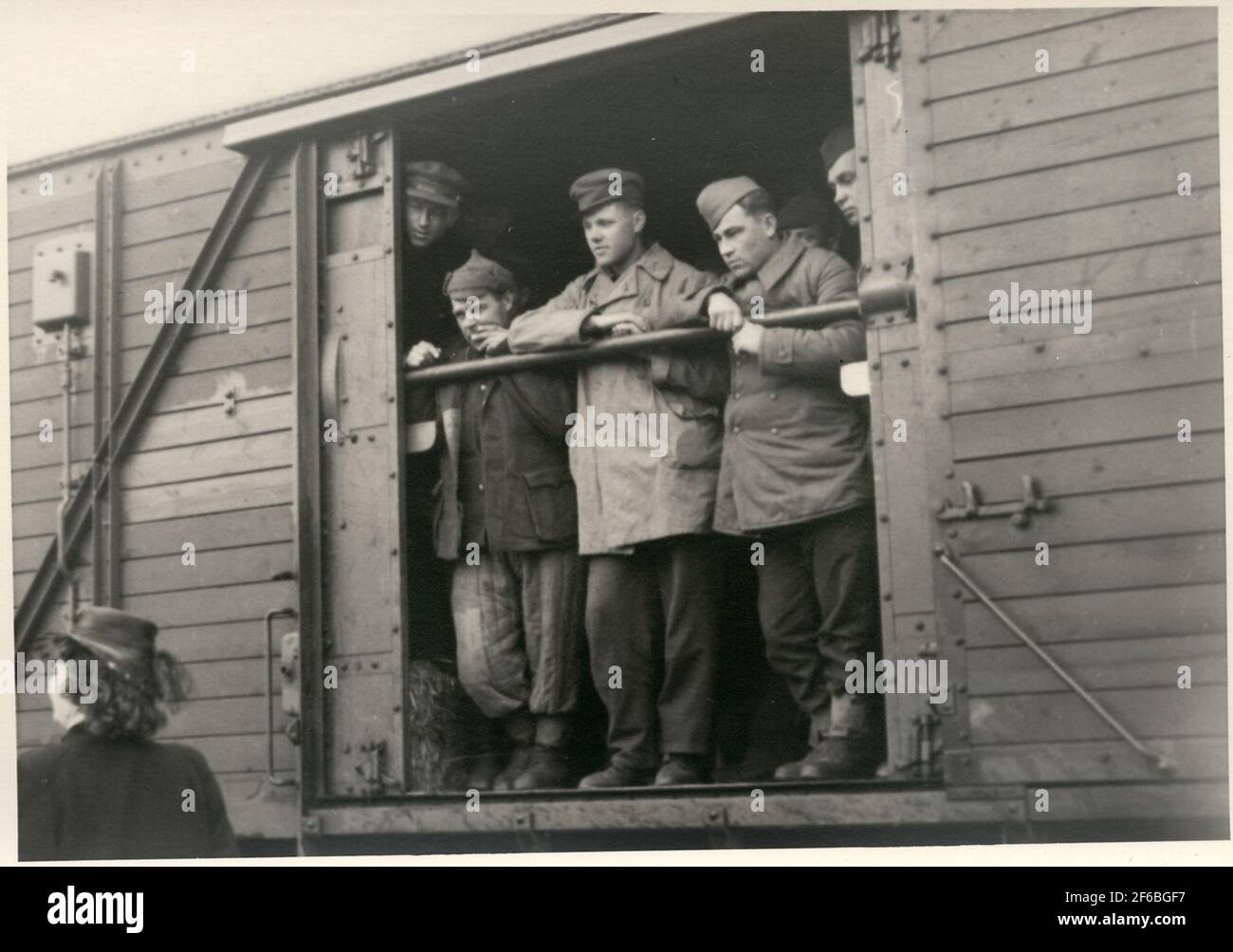 First train with Russian prisoners on the line between Narvik and ...