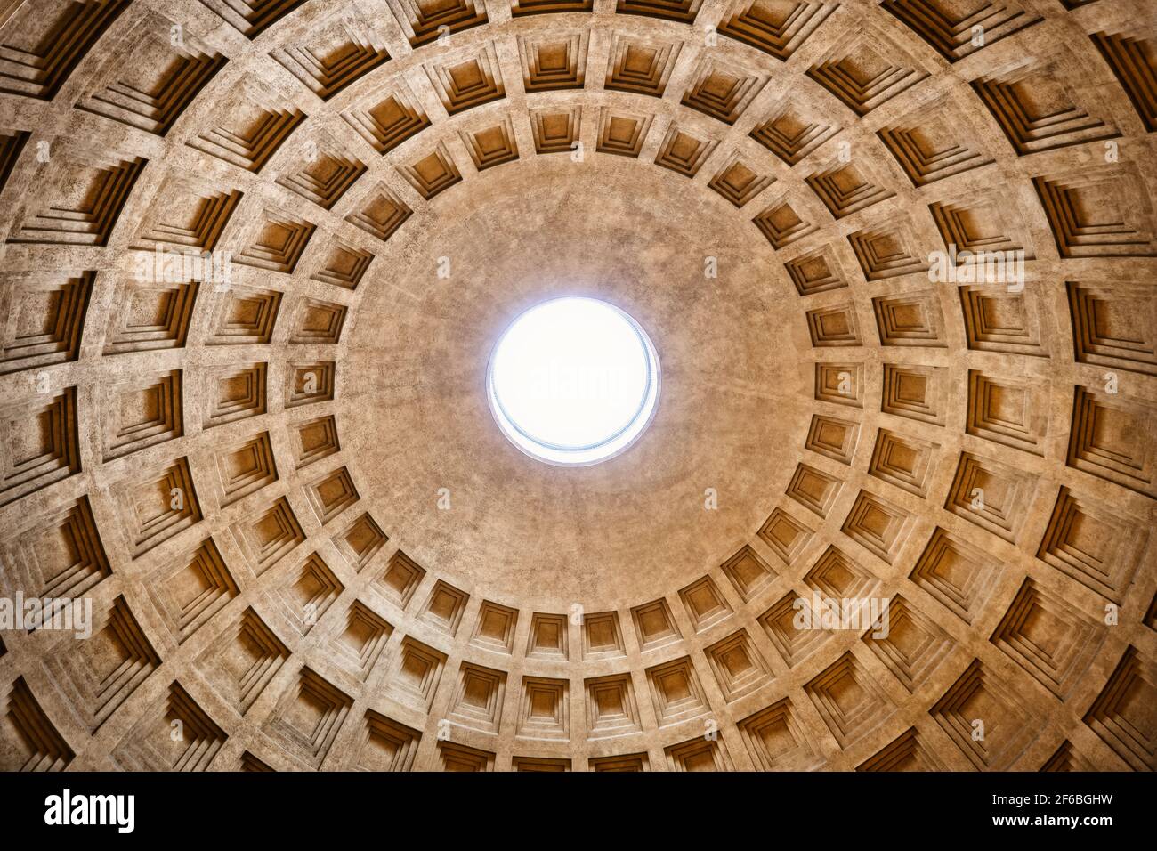 The Pantheon dome with oculus, ancient Roman temple and church in Rome ...