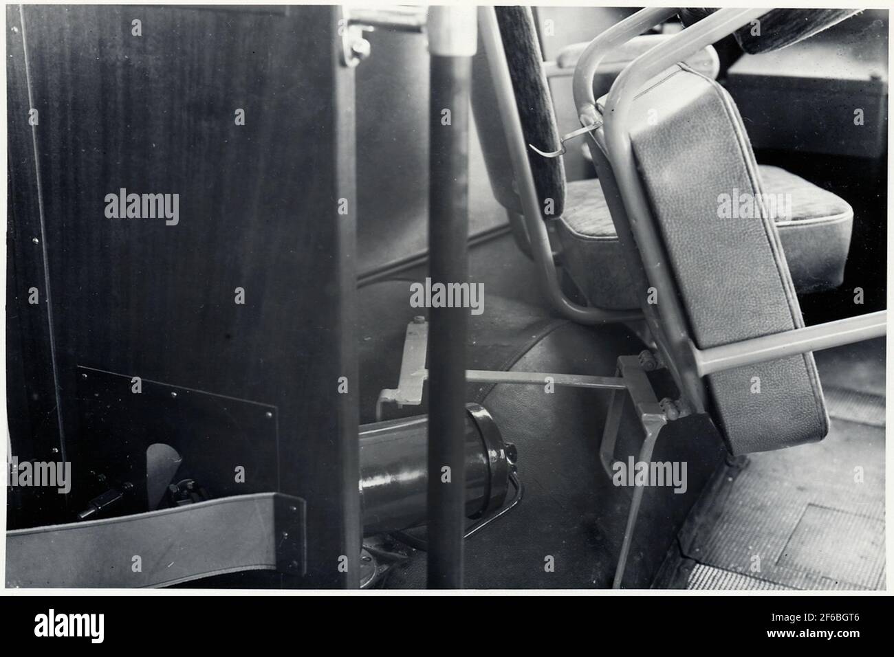 Interior design in a bus. Foldable chair Stock Photo - Alamy