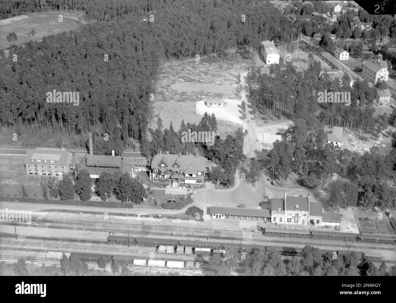 Aerial view of station Stock Photo - Alamy