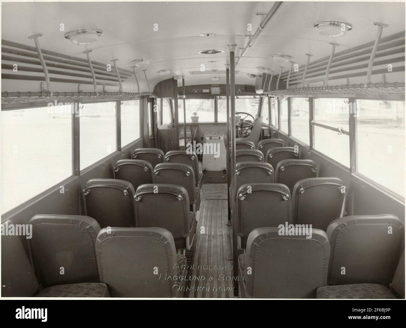 The interior aboard the state's railways, SJ bus 557, originally ...