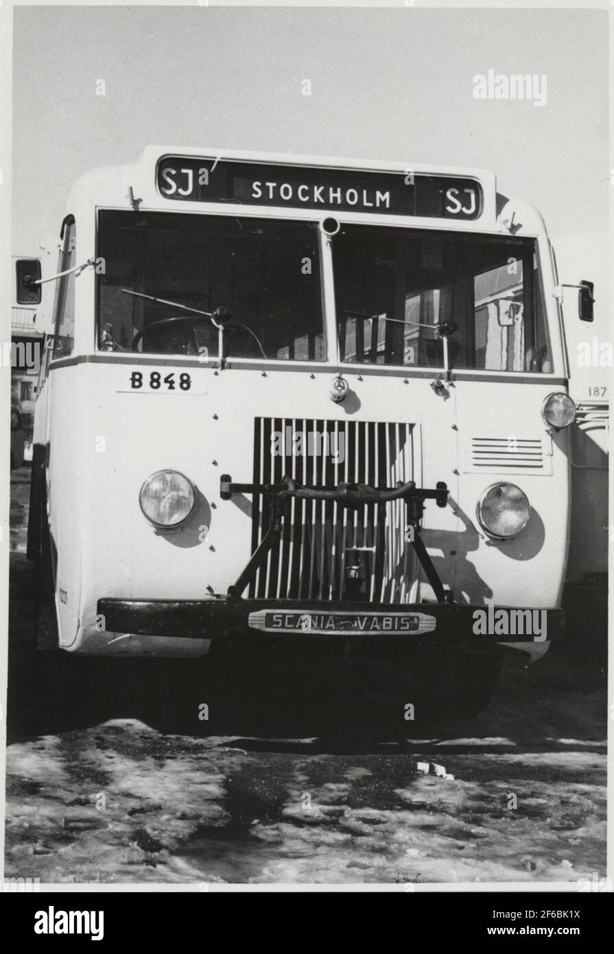 State Railways, SJ Bus with Destination Stockholm Stock Photo - Alamy