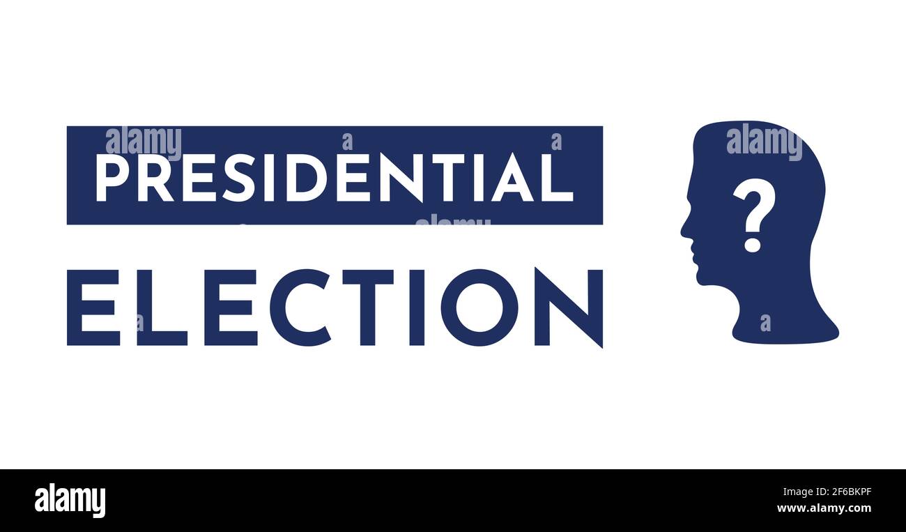 Vector illustration banner for presidential election. Blue color, white ...