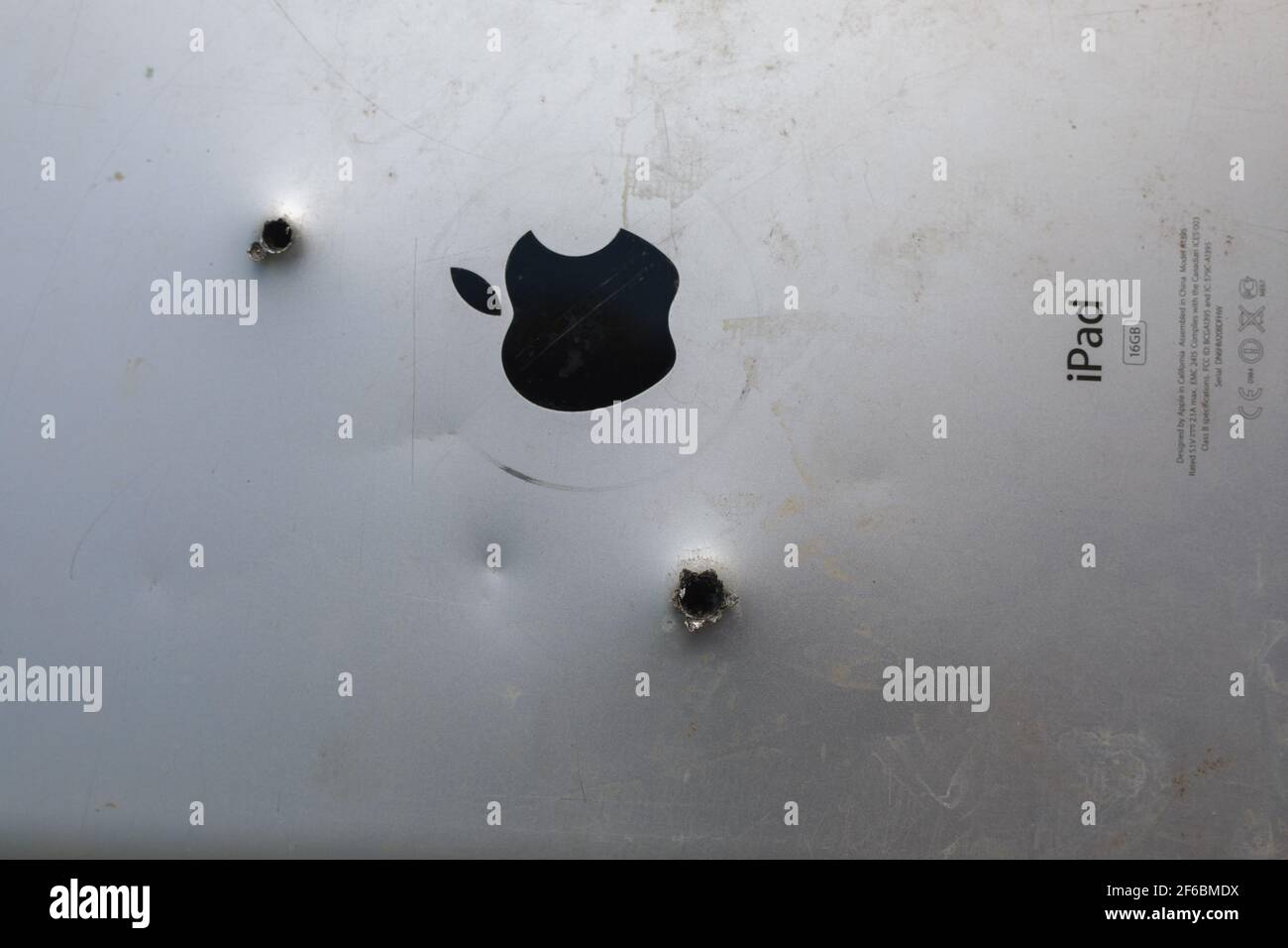 Old metal background bullet holes hi-res stock photography and images ...