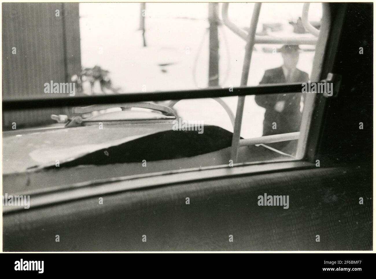 Photo taken from the rear bus window on the gauge assembly Stock Photo ...