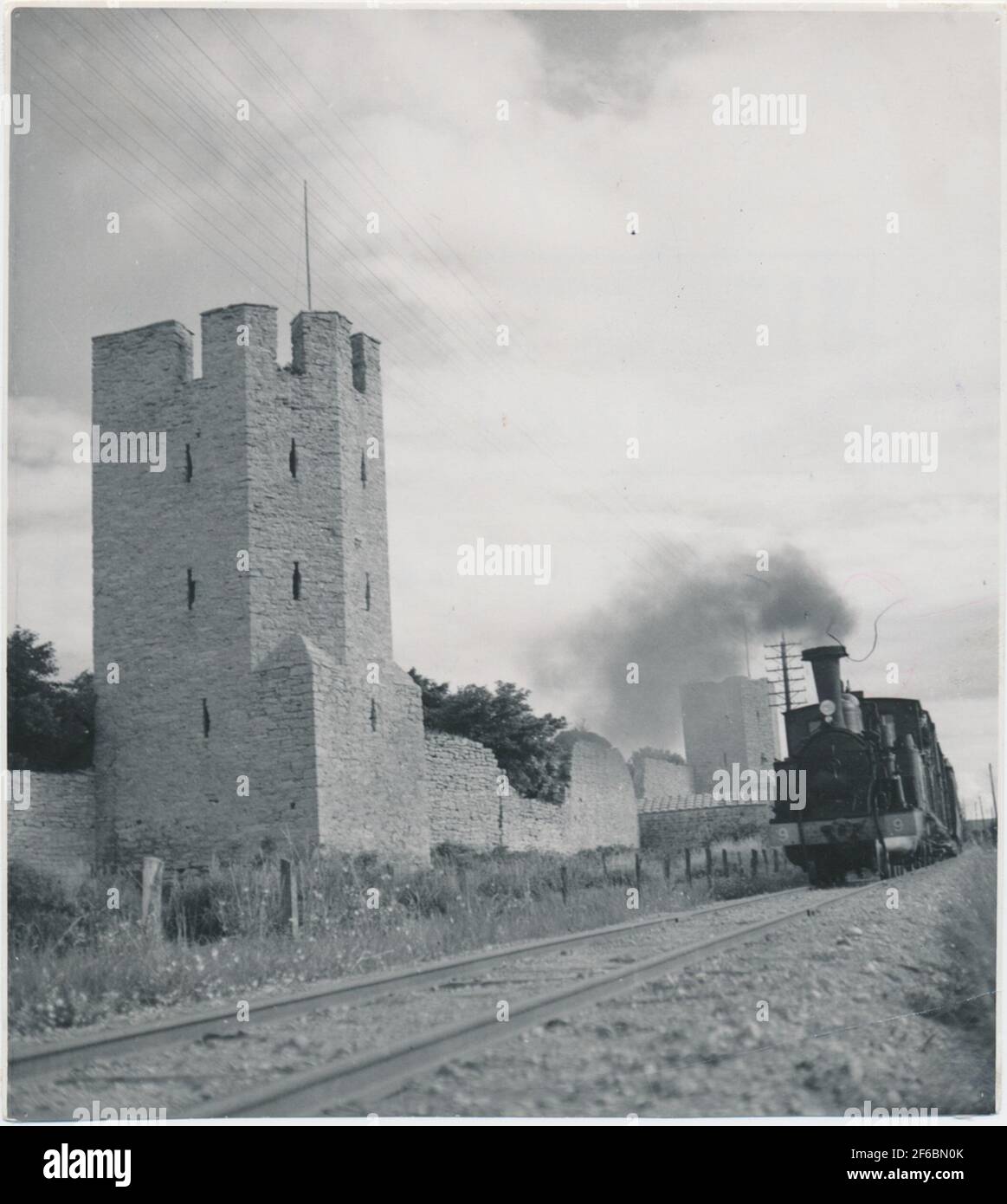 Train at Visby Ring wall. Steam Gj Lok 5 Roma. The locomotive was ...