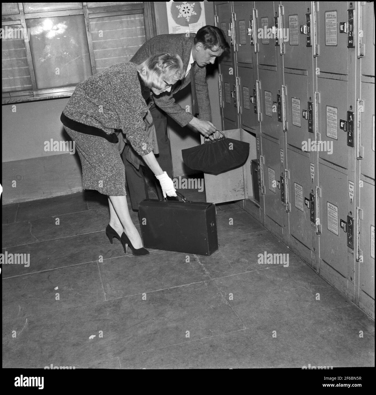 Storage boxes at central station Stock Photo - Alamy