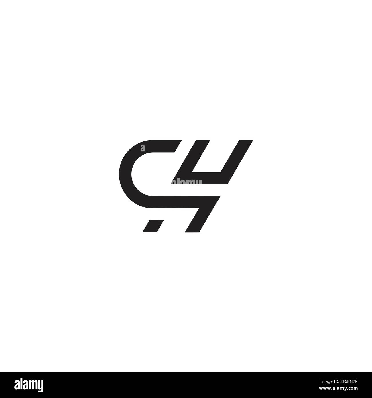 abstract letter ch simple geometric line logo vector Stock Vector Image ...
