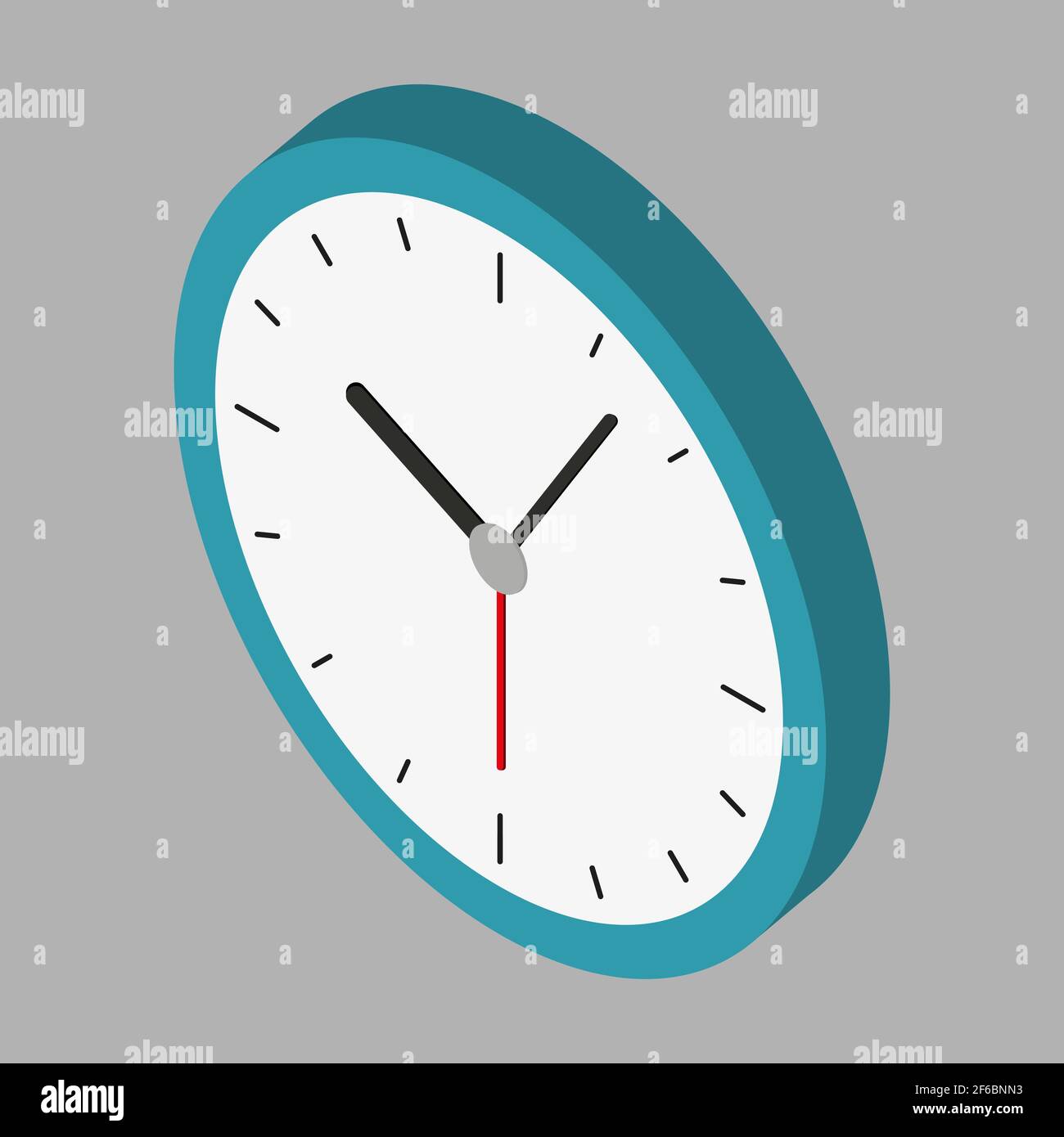 Clock isometric icon or logo. 3D vector illustration of a clock ...