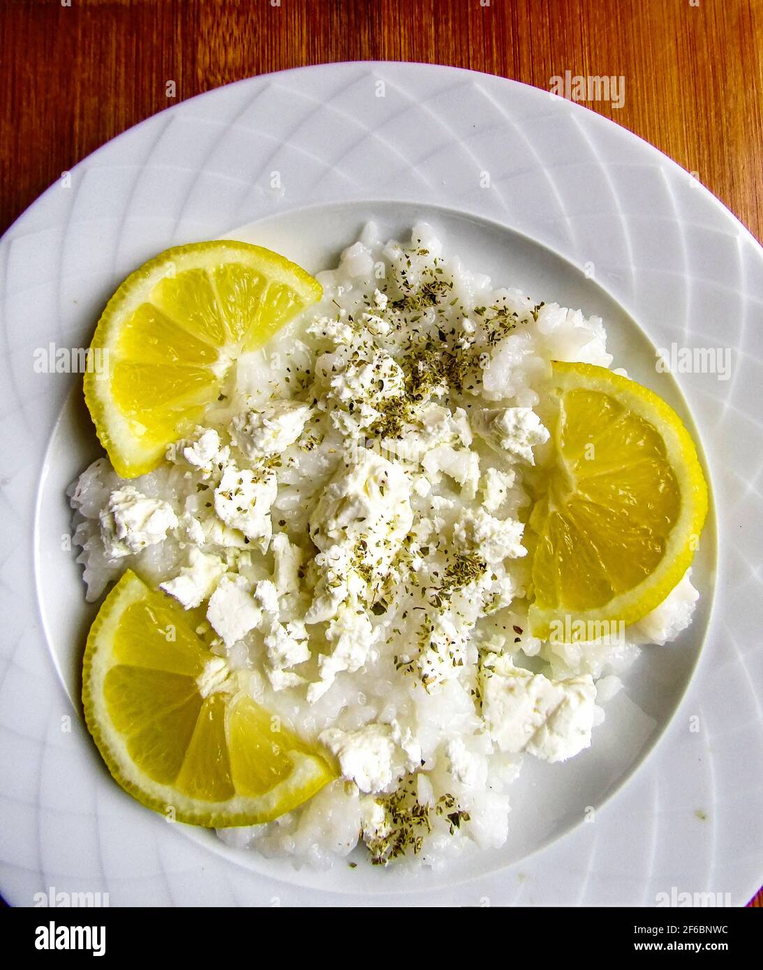 Greek Rice with Feta, Lemon and Herbs Stock Photo - Alamy