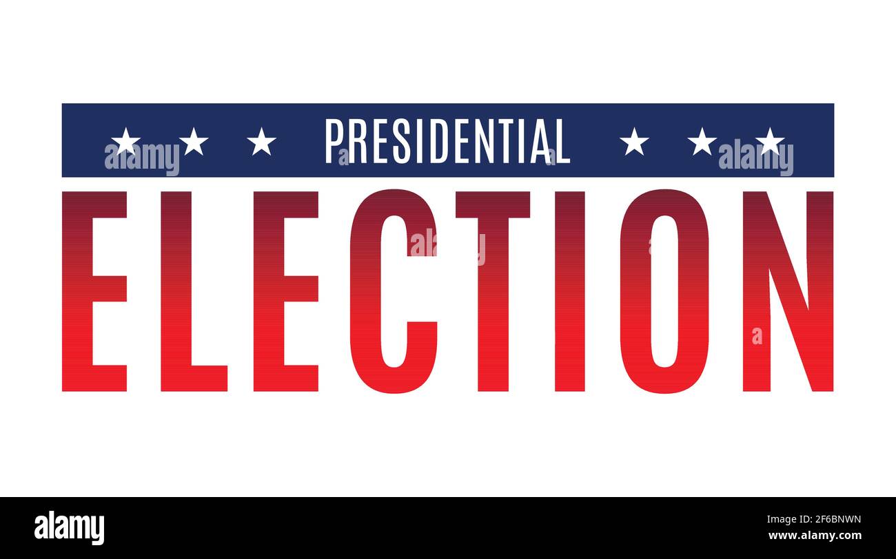 Vector illustration banner. Presidential election in 2020. Red, blue ...