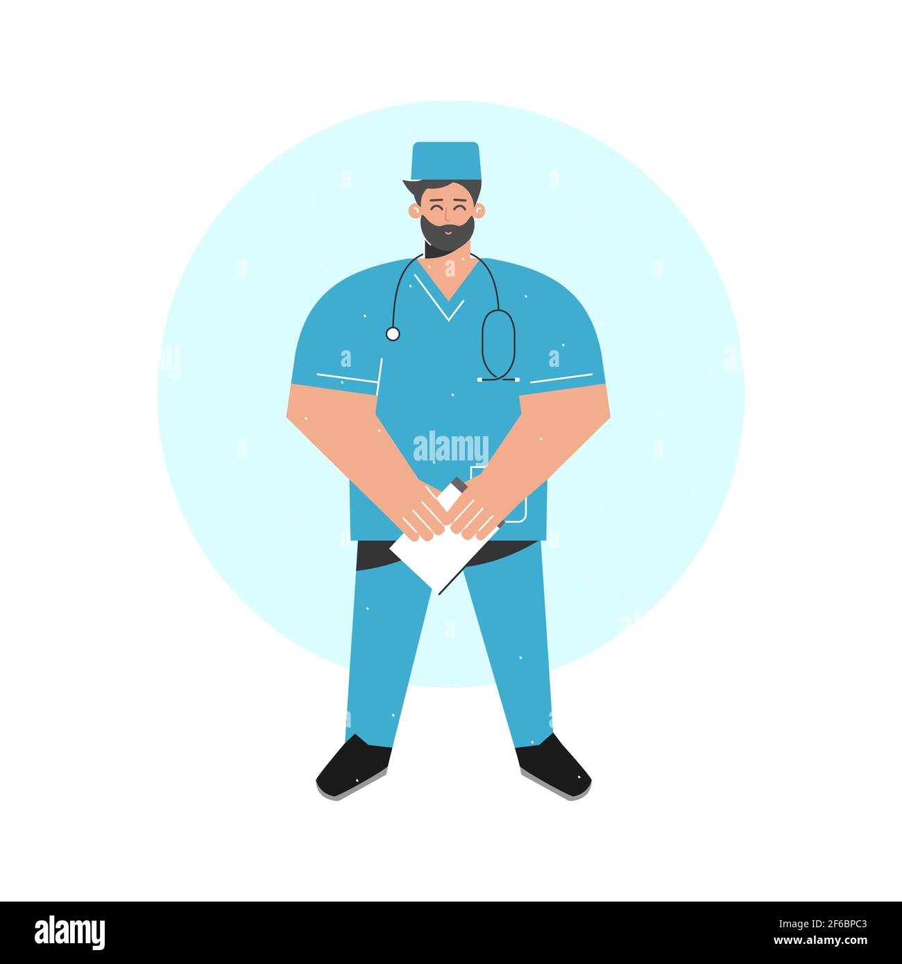 Vector isolated cartoon concept with doctor holding board folder for ...