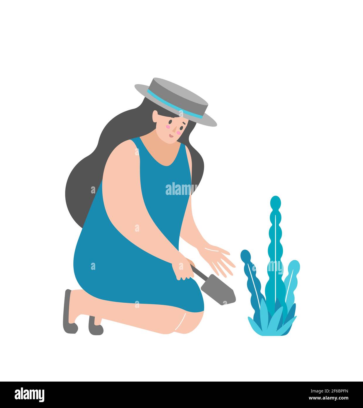 Woman smiling in garden Cut Out Stock Images & Pictures - Alamy