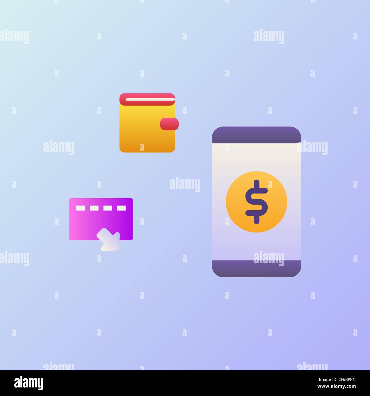 digital money icons set collection with smooth style coloring with ...