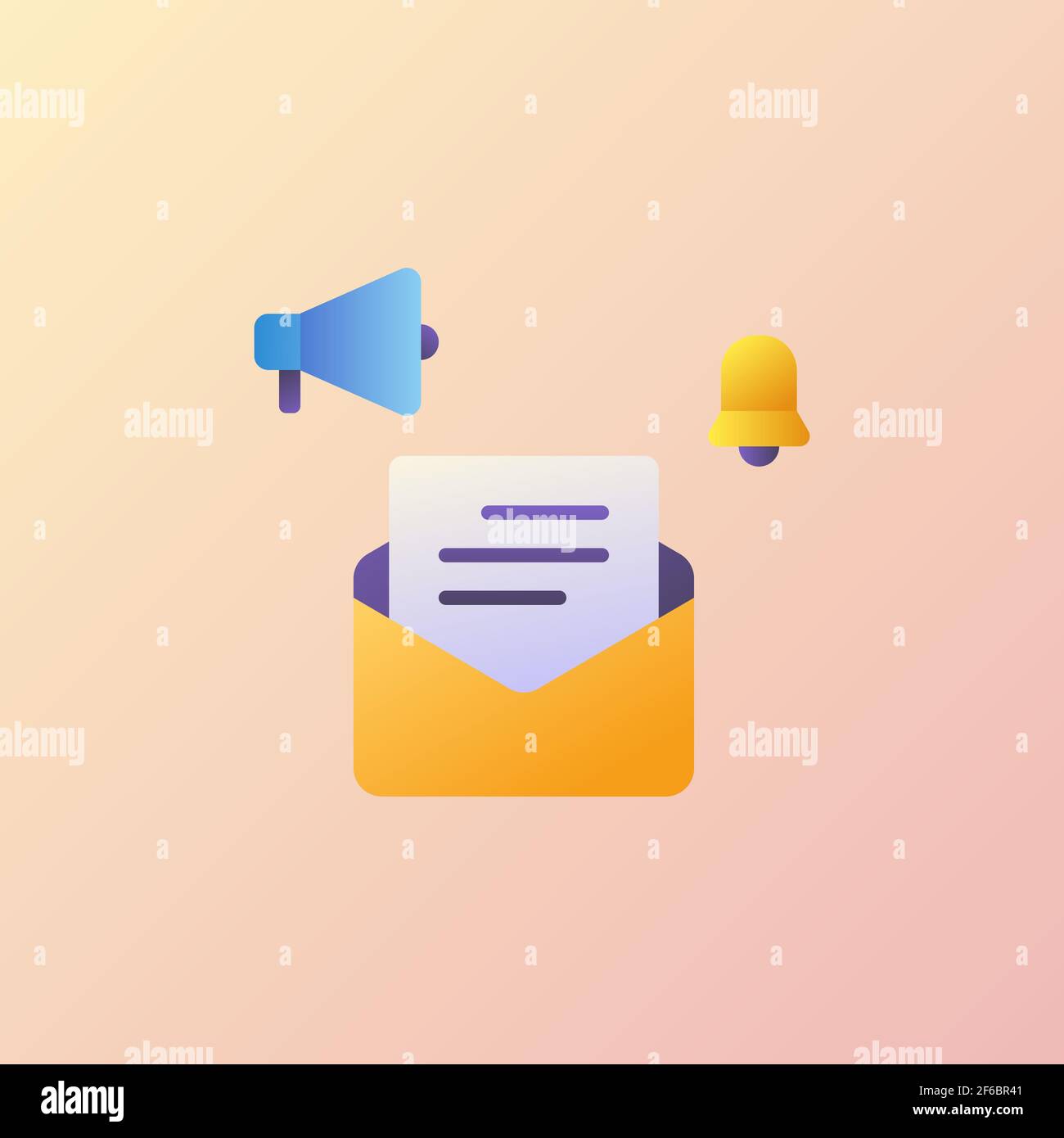 newsletter icons collection with smooth style coloring vector design ...