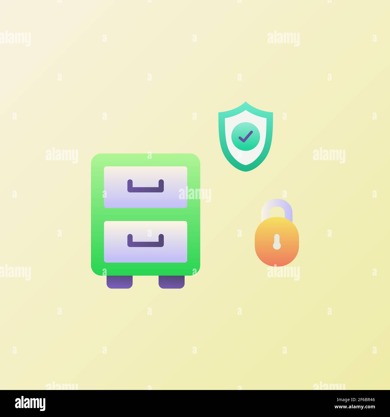 storage icons collection with smooth style coloring vector design ...