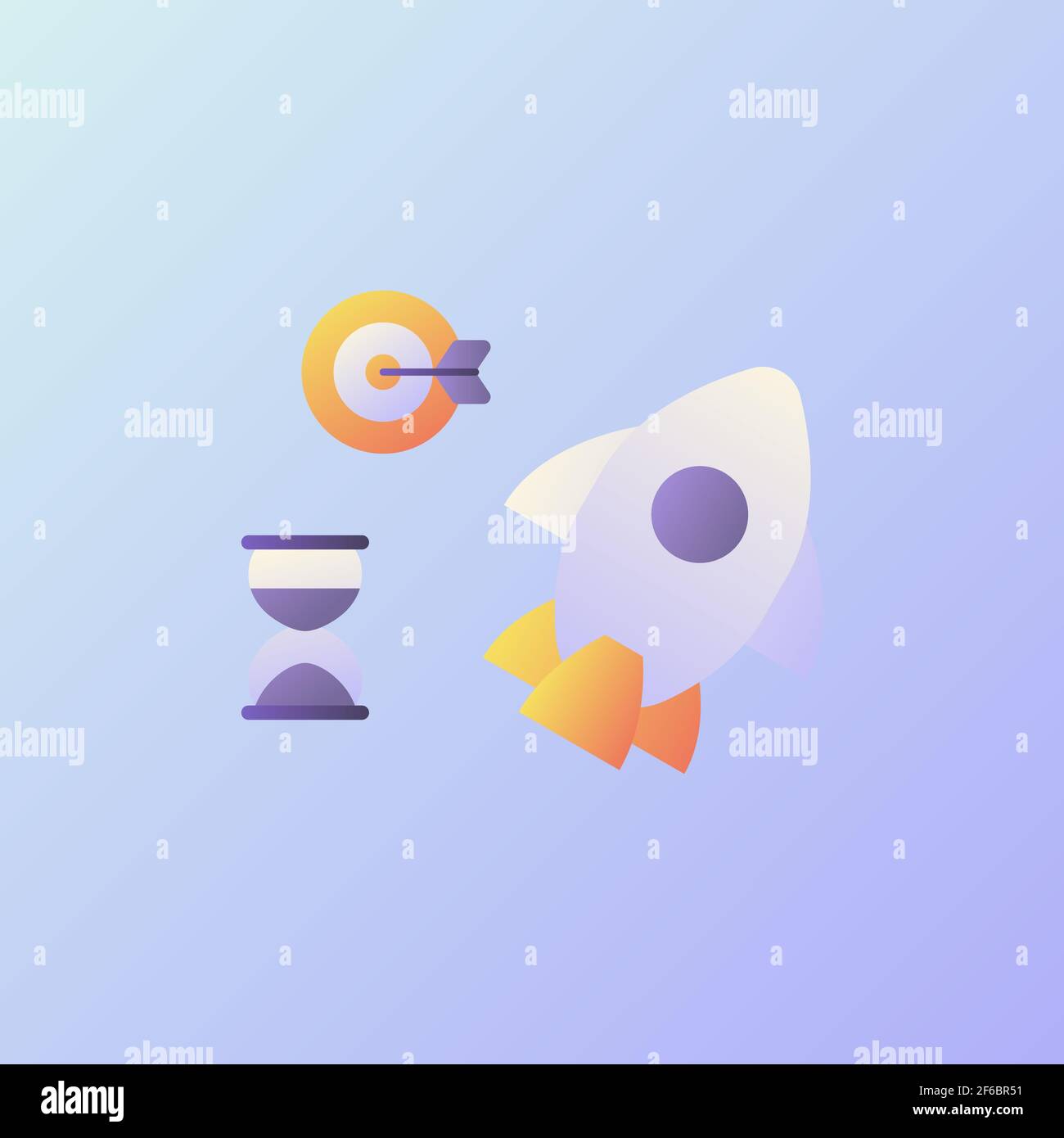 launching icons collection with smooth style coloring vector design ...