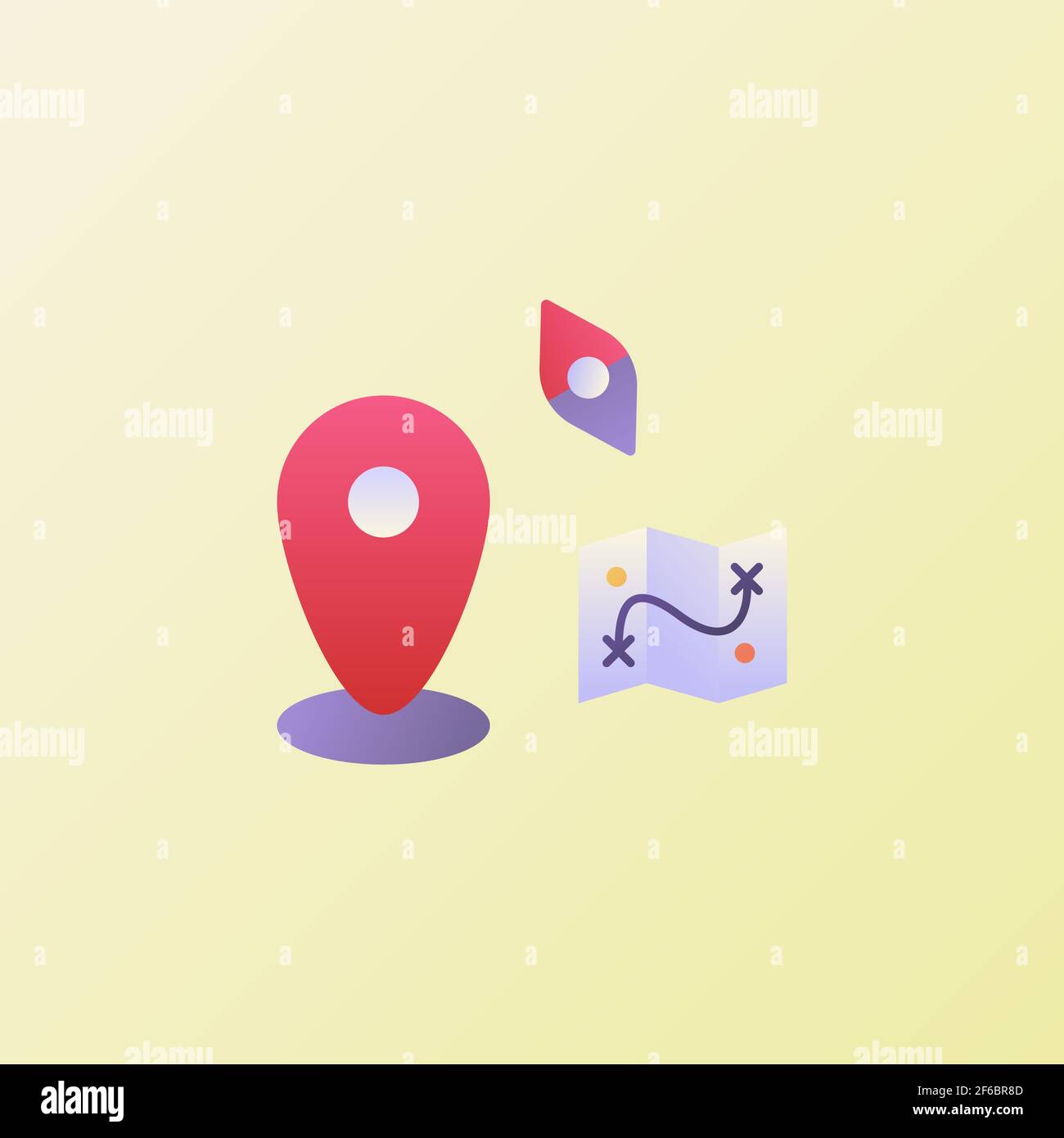 location icons collection with smooth style coloring vector design ...