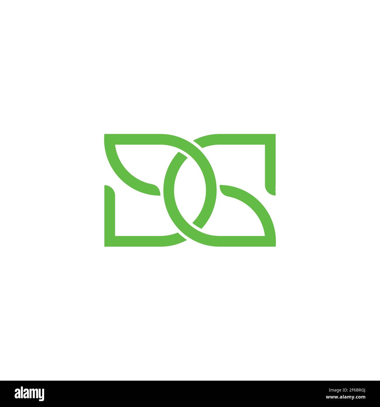 letter dg green leaf symbol geometric logo vector Stock Vector Image ...