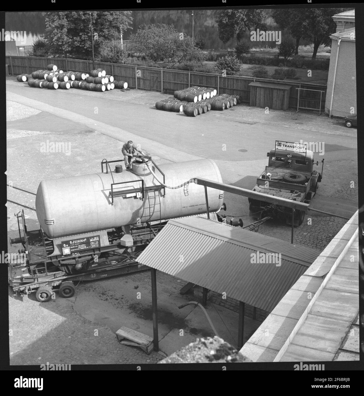 Kaelble truck with cargo bear loaded with tank carriage SJ Q12 506064 ...