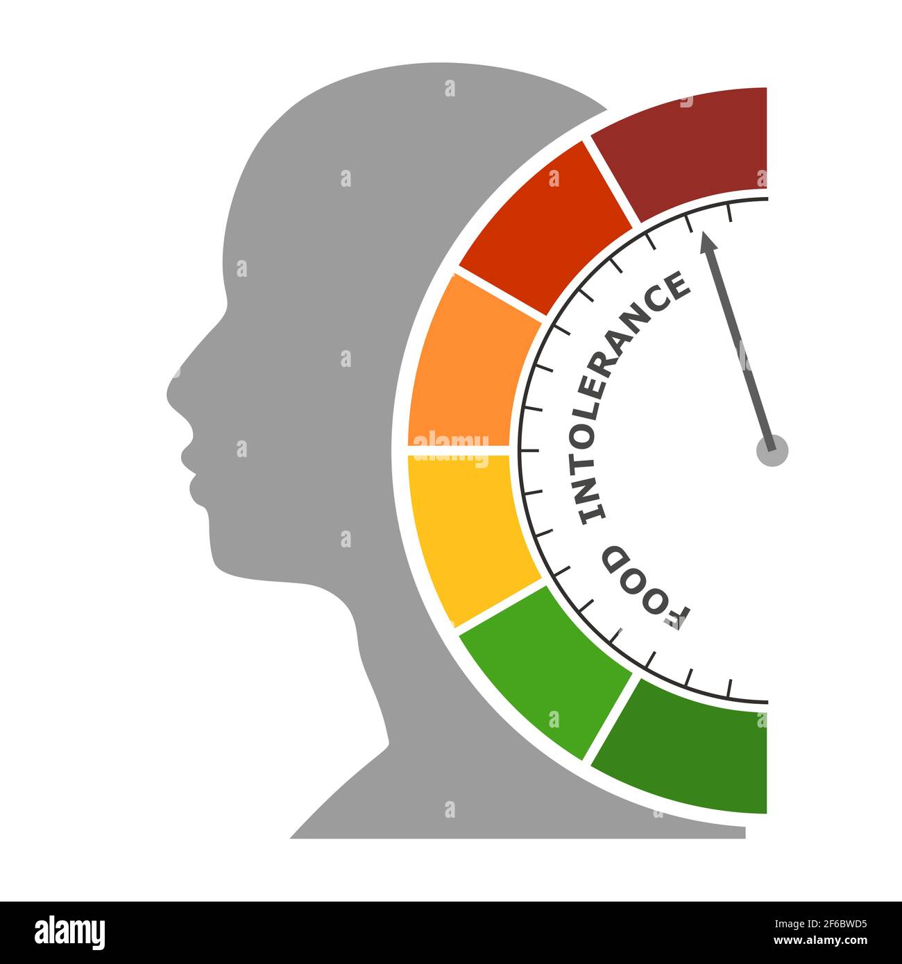 Food intolerance measuring device icon. Sign tachometer, speedometer ...