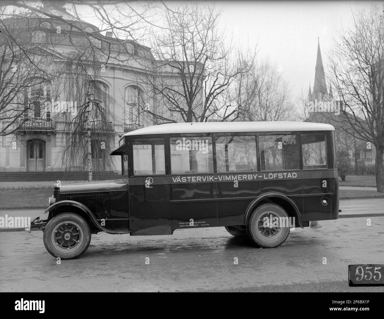Reo bus manufactured at AB Swedish railway workshops for Västervik ...