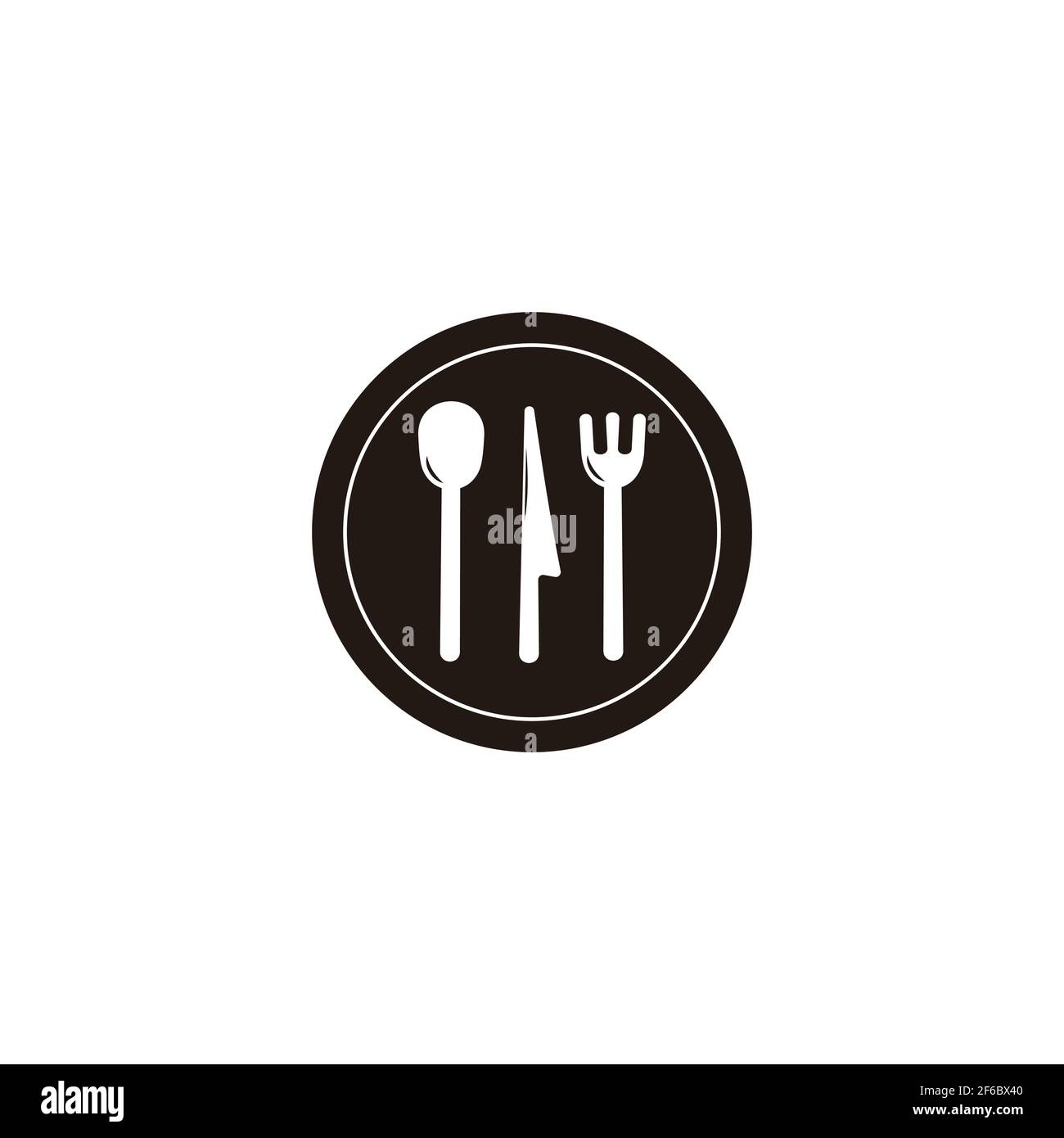 spoon fork knife food tools negative space logo vector Stock Vector ...