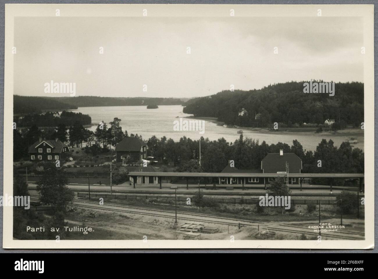 The railway station in Tullinge, with Tulling Lake in the background ...