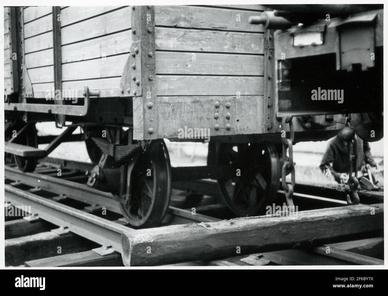 The freight trolley recorded when transporting to scrapping Stock Photo ...