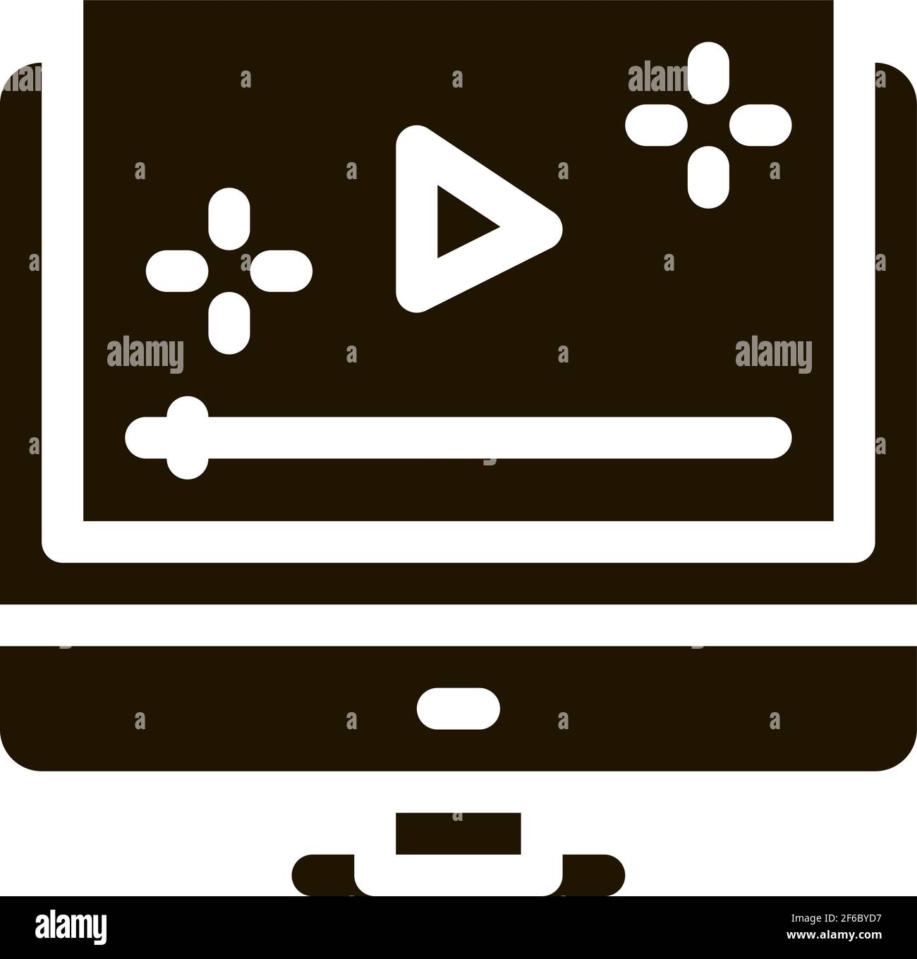 video player computer screen icon Vector Glyph Illustration Stock ...