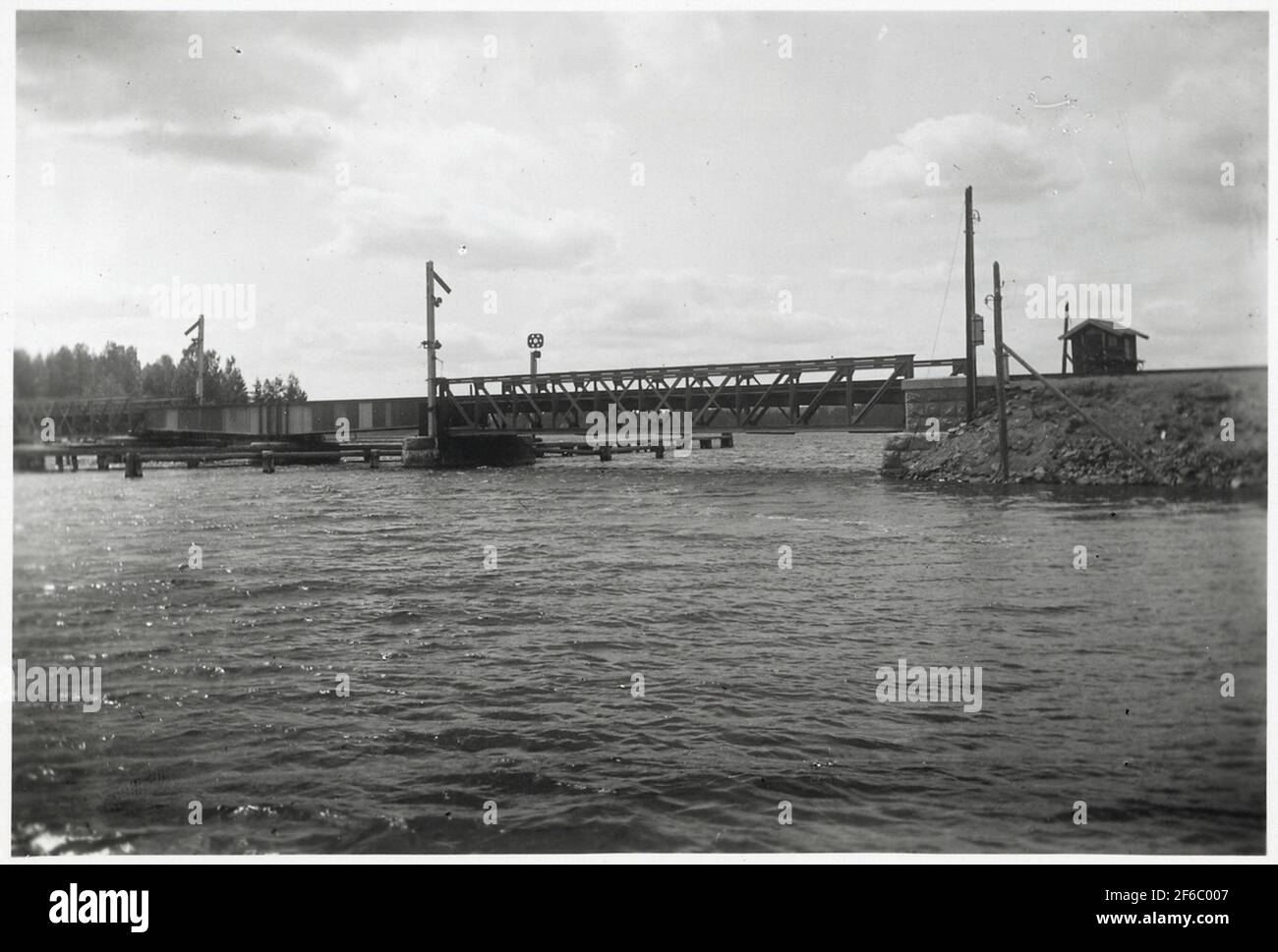 Railway bridge and swing bridge so boats can pass Stock Photo - Alamy